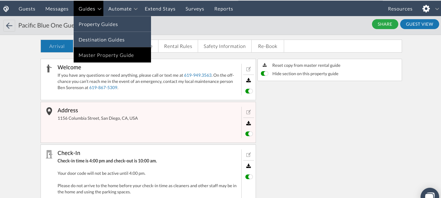 Preview of RueBaRue’s digital guidebook setup